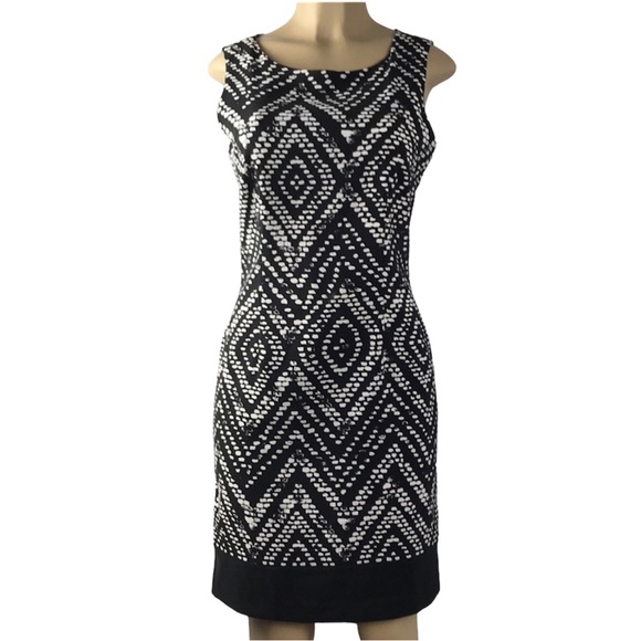 Mario Serrani | Dresses | Mario Serrani Sleeveless Black White Sheath ...